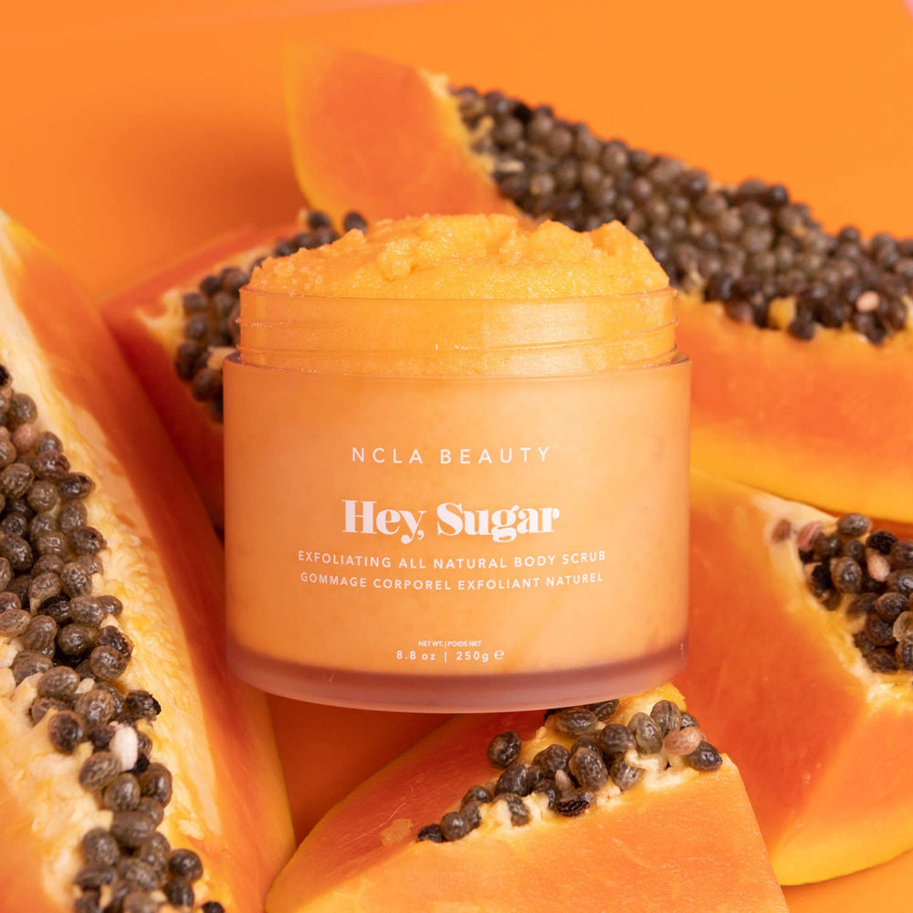 NCLA Beauty Hey, Sugar Natural Body Scrub Papaya Vanilla Sugar 8.8 oz
