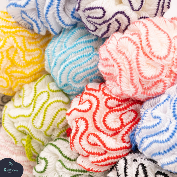 Organic Cotton KNIT POUF Shower Bath Sponge Washcloth Alternative