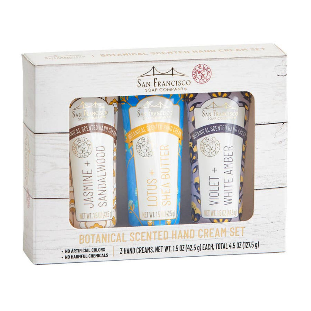 San Francisco Soap Co. BOTANICAL HAND CREAM 3PC Gift Set