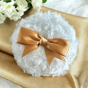 Powder Puff with Bowl Gift Set - White Gold Glass Container