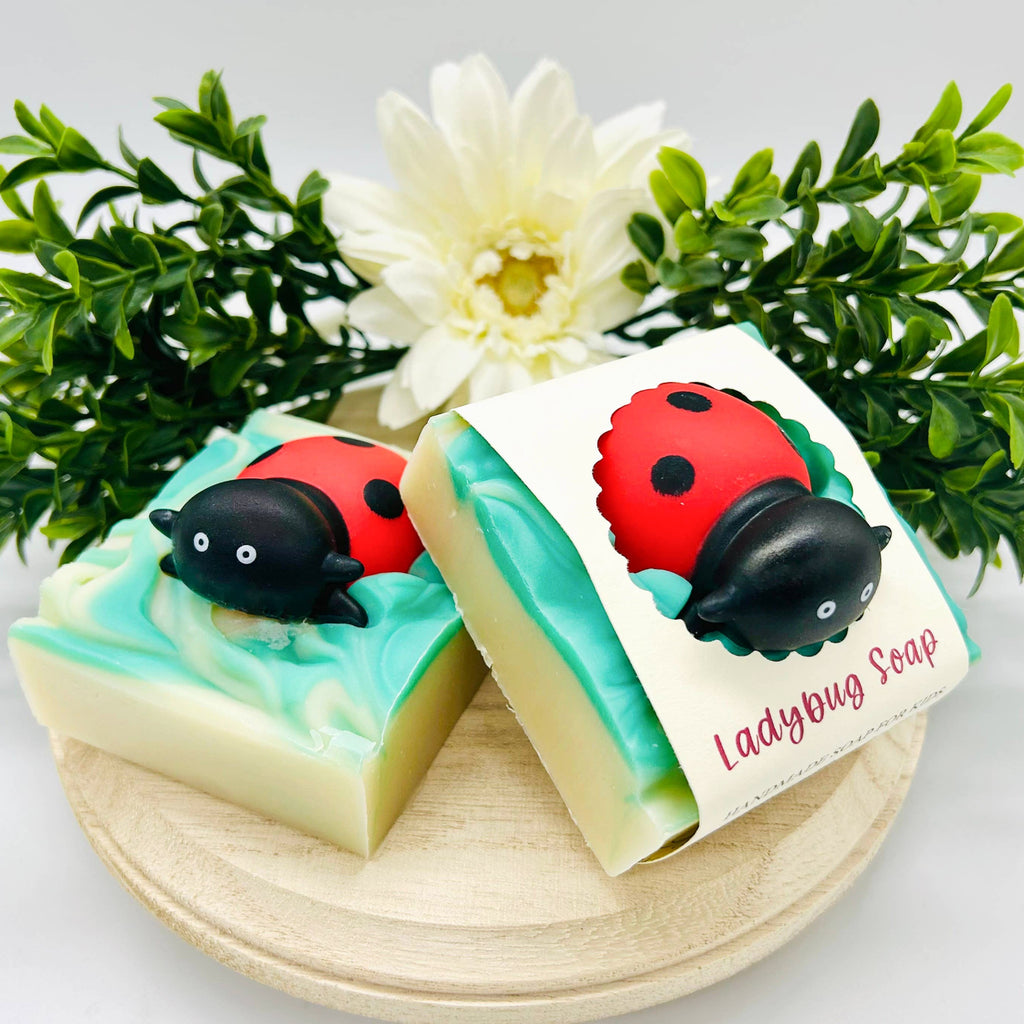Saratoga Summer Natural Soaps with LADYBUG Duckies for Kids Vegan 4.8 oz