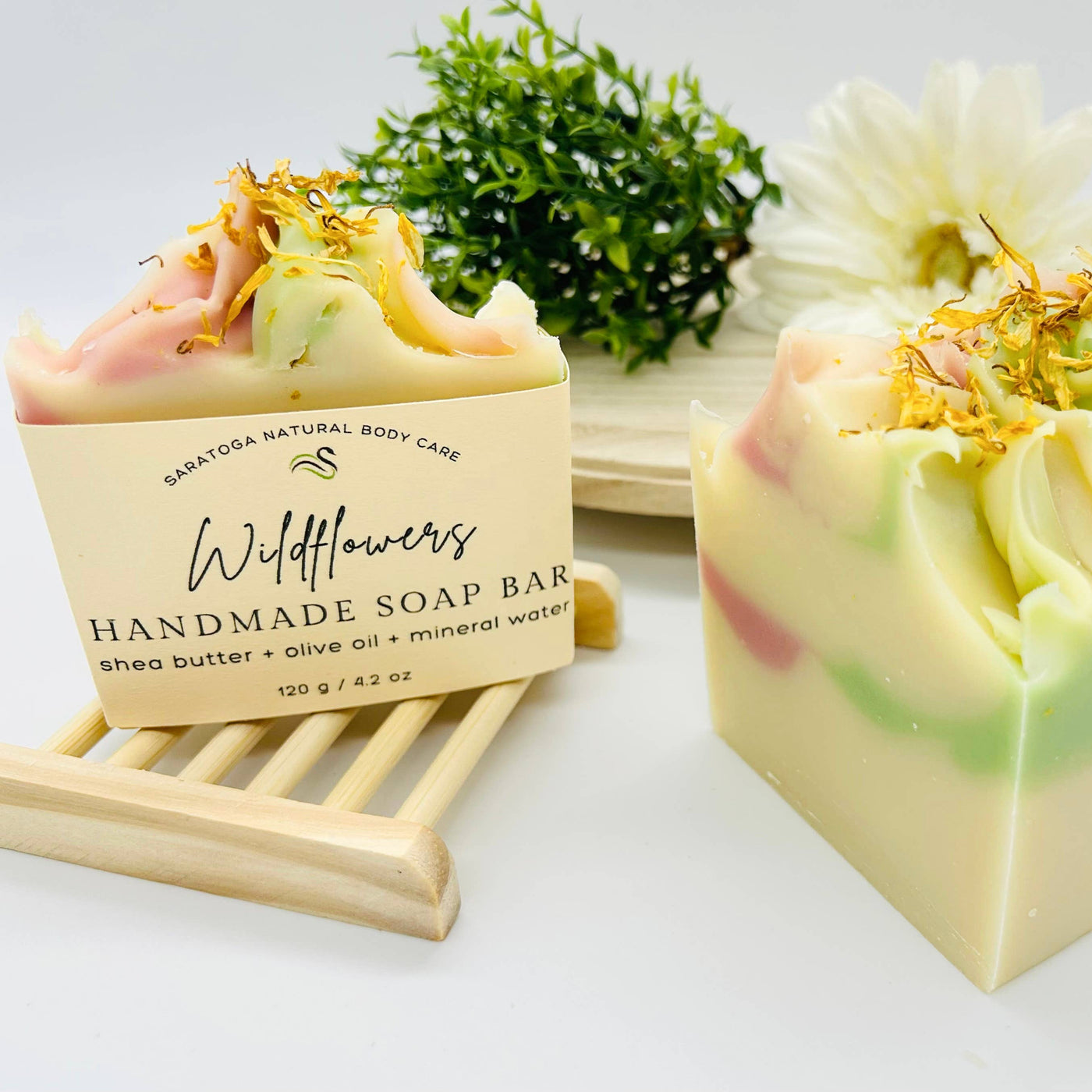 Handmade Vegan WILDFLOWERS Soap With Shea Butter 4.2 oz
