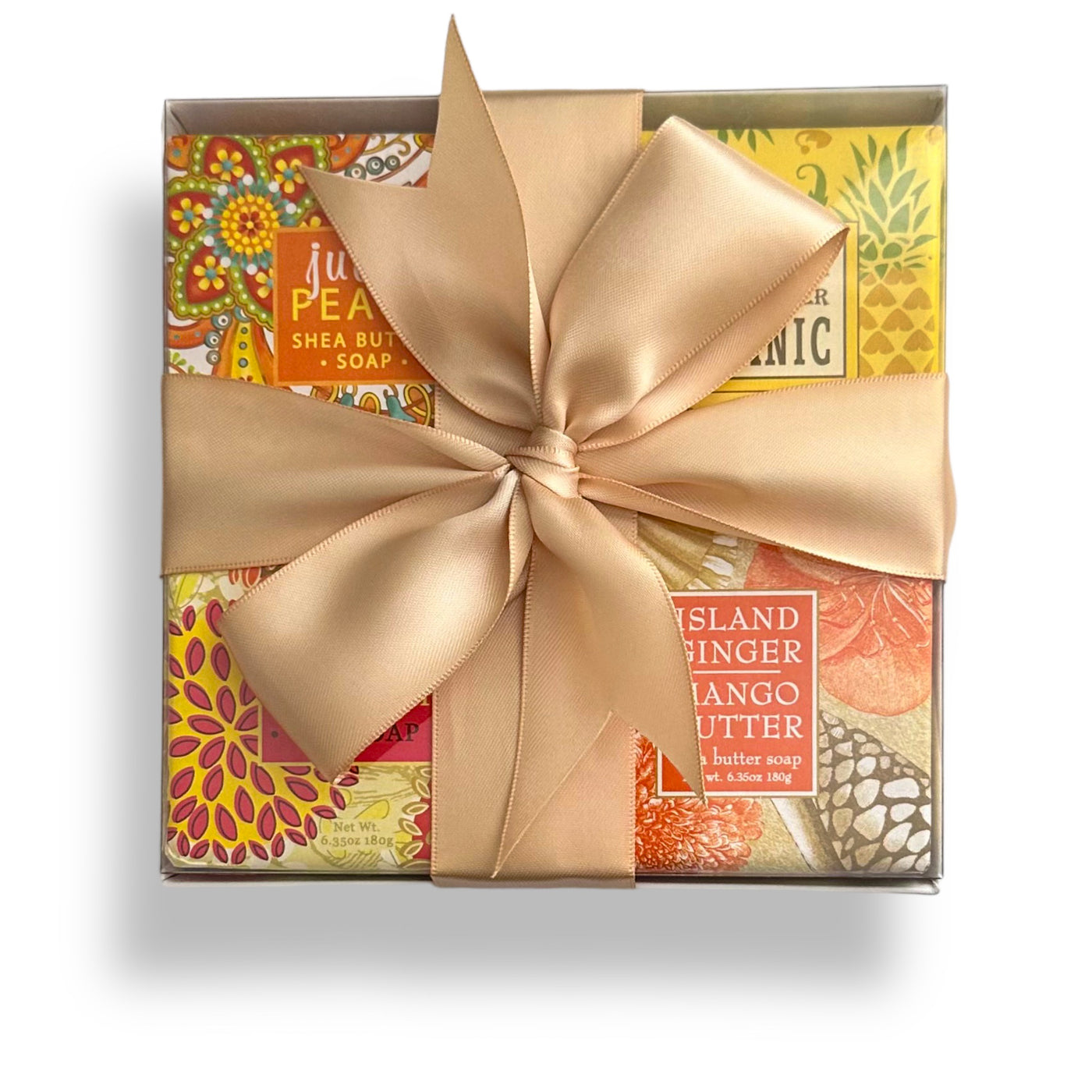 Greenwich Bay Fruity Soap Gift Set Pineapple Ginger Peach 4 x 6.5 oz