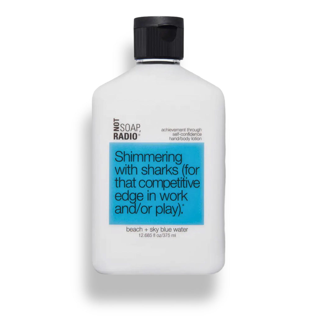 Not Soap Radio Shimmering With Sharks Lotion 13.4 oz Beach Blue Sky