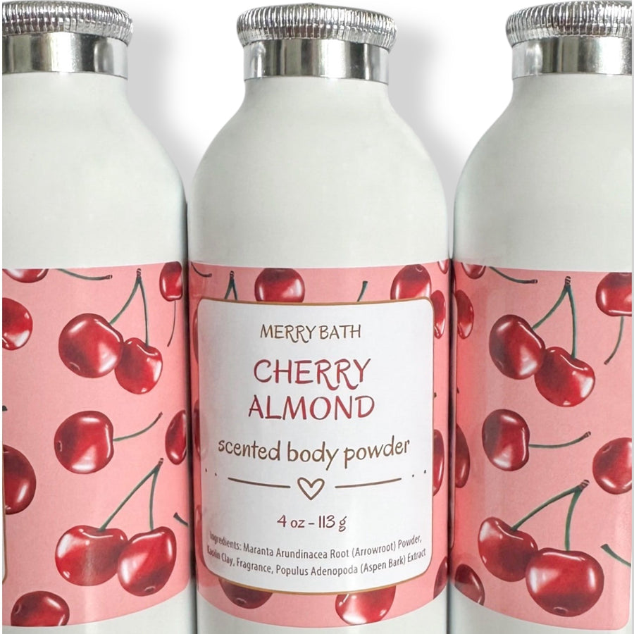 Perfumed, scented body talcum powders, pretty puffs - MerryBath.com