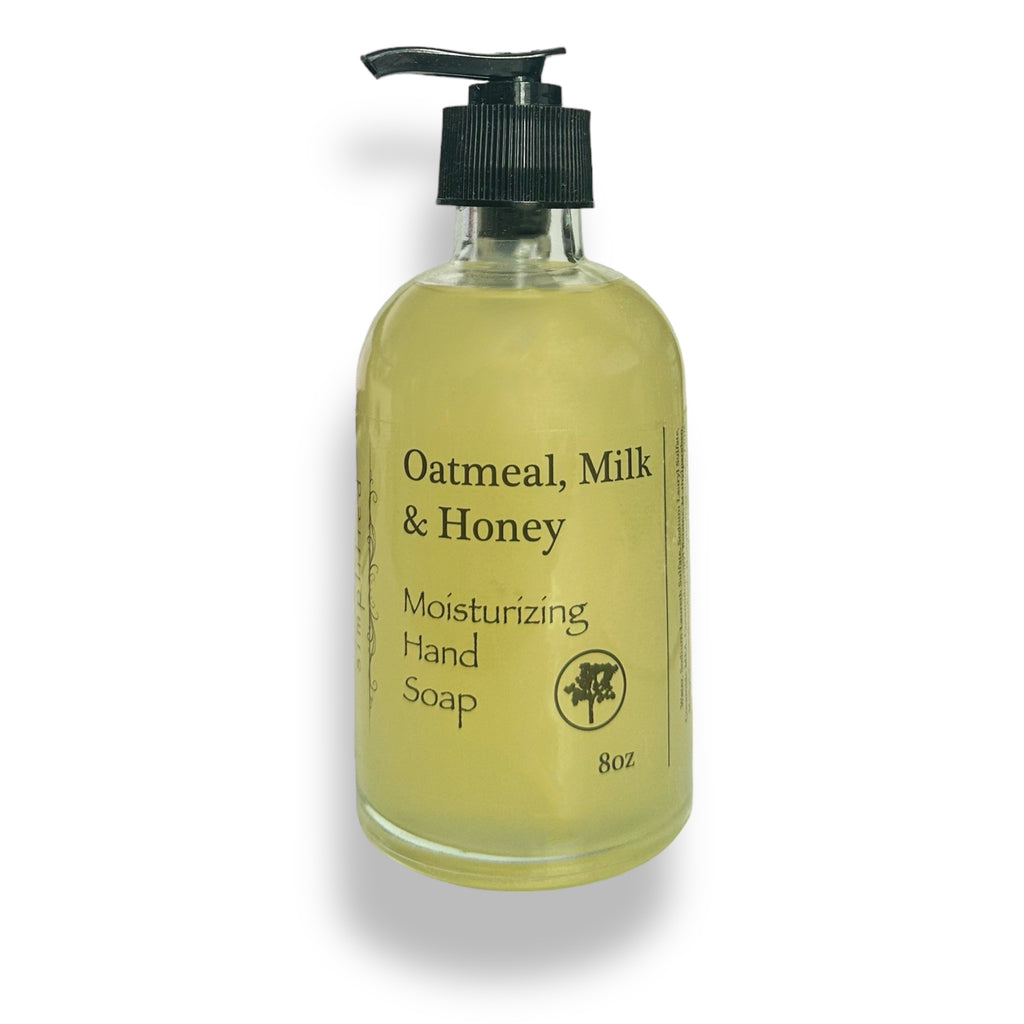 SIMPLIFIED SOAP Liquid Hand Soaps - Oatmeal Milk Honey 8 oz Glass