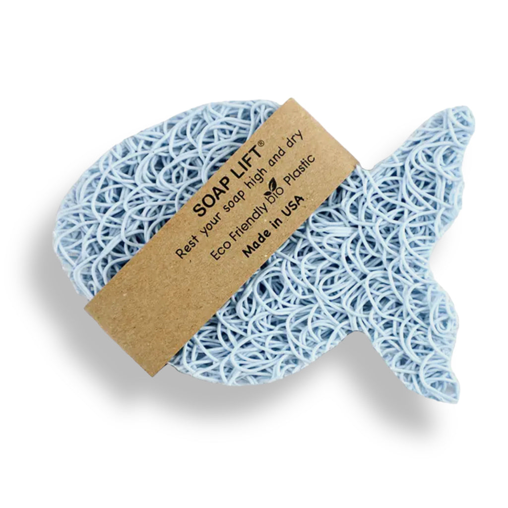 Soap Lift - FISH - No Soggy Soap - Dry Faster - Soap Dish - Blue Green