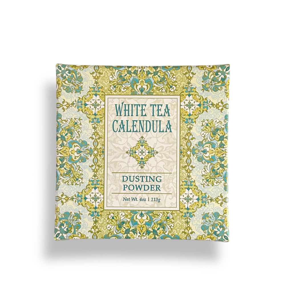 GREENWICH BAY Dusting Body Powder - WHITE TEA Calendula Talc free 4 oz