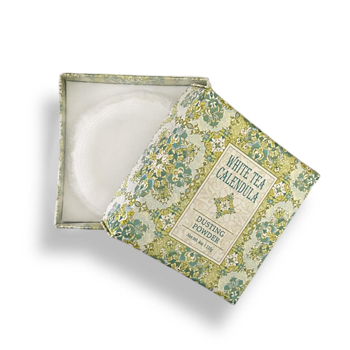 GREENWICH BAY Dusting Body Powder - WHITE TEA Calendula Talc free 4 oz