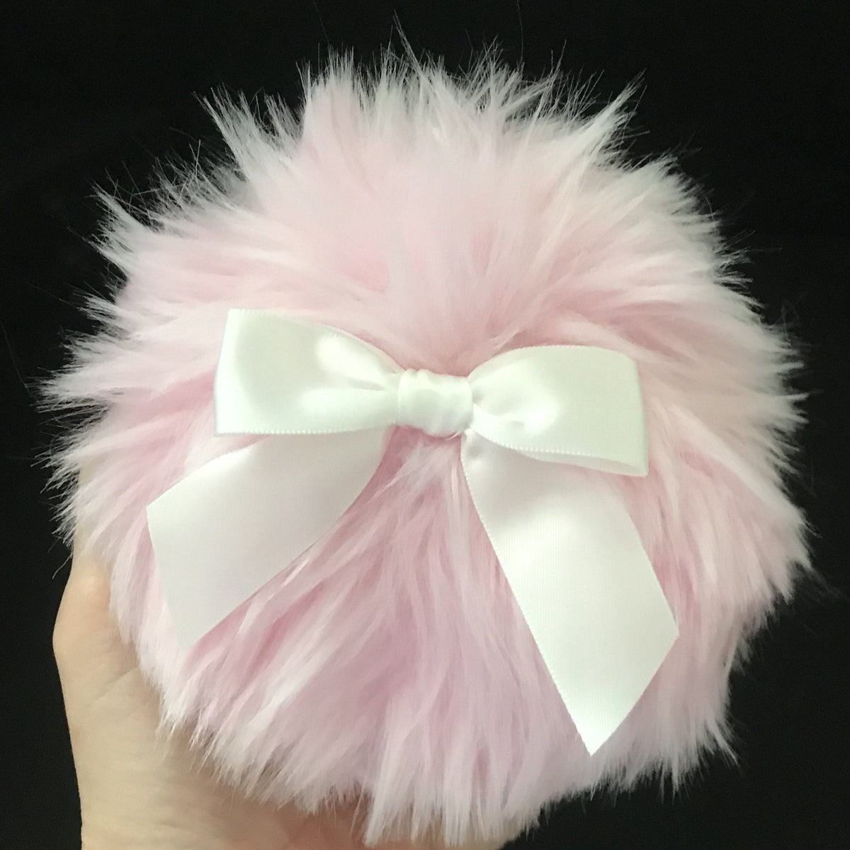 Large Dusting Powder Puff Applicator - Large 5" - Pink Faux Fur