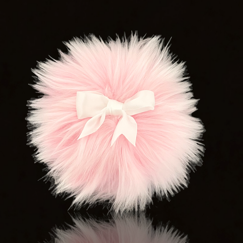 Large Dusting Powder Puff Applicator - Large 5" - Pink Faux Fur