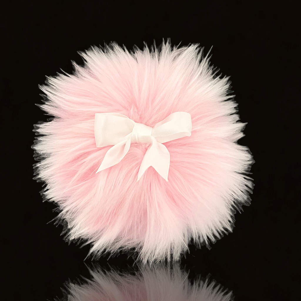 Large Dusting Powder Puff Applicator - Large 5" - Pink Faux Fur